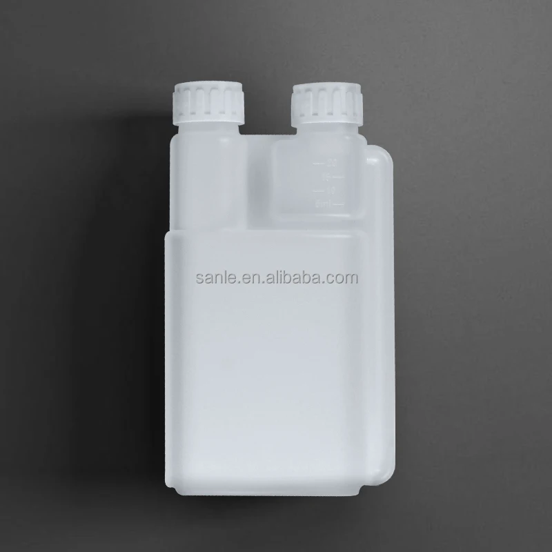 Hdpe Dosing Measuring Twin Double Neck Plastic Dual Chamber Bottle ...