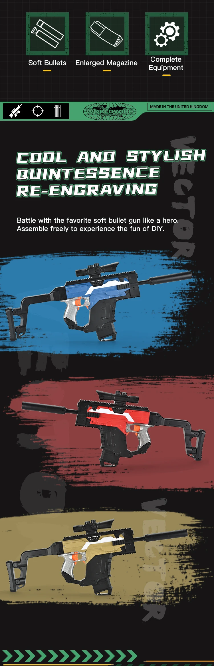 Outdoor Safety Shooting Toy Guns Vector Eva Foam Air Soft Bullet Gun ...