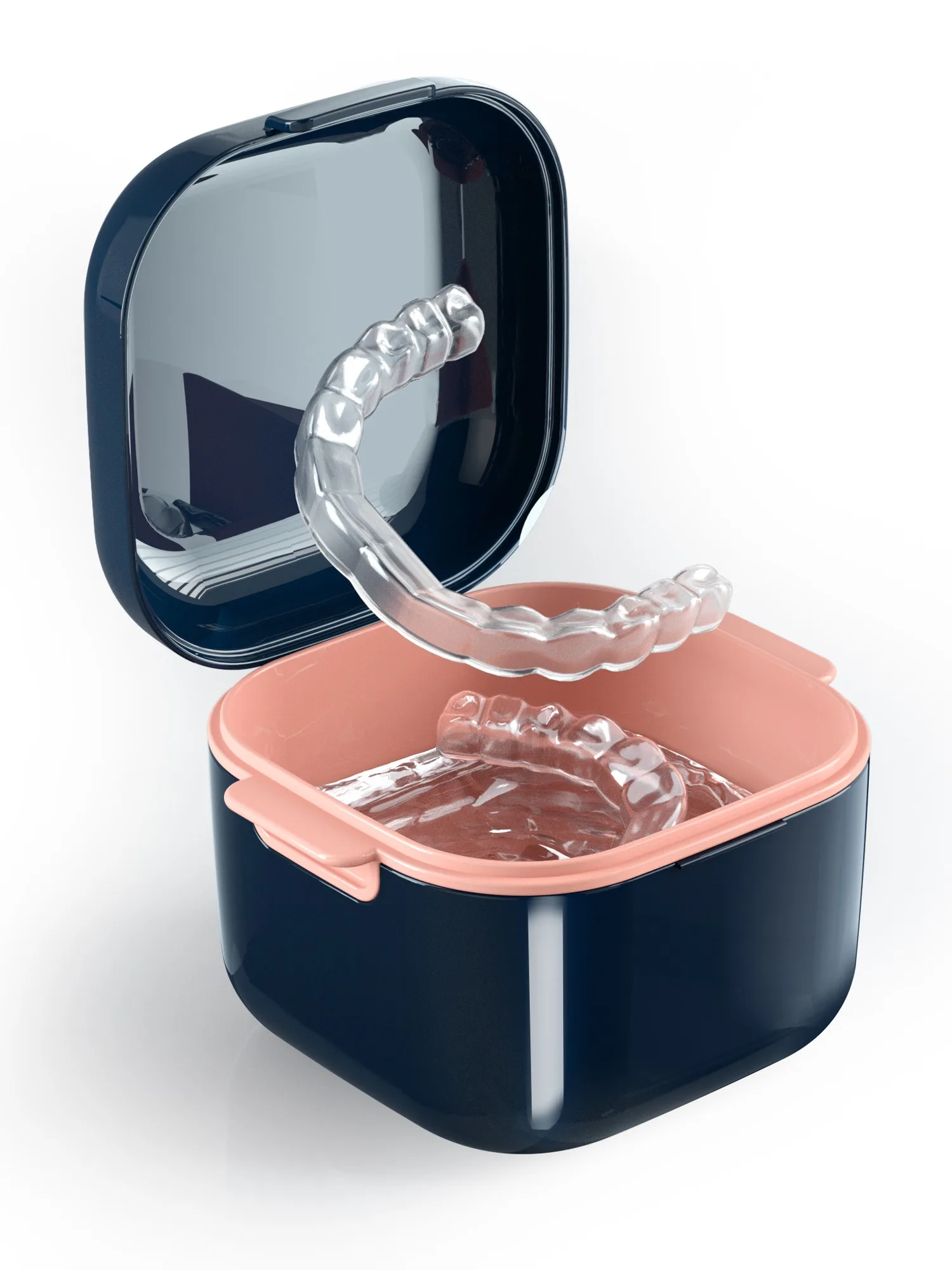 Portable Orthodontic Retainer Case Invisible Dental Denture Cleaning ...