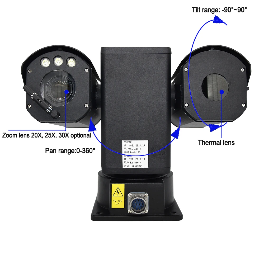 Thermal Ptz Camera Vehicle Ptz Thermal And Visible 25mm 640*512 Sensor ...