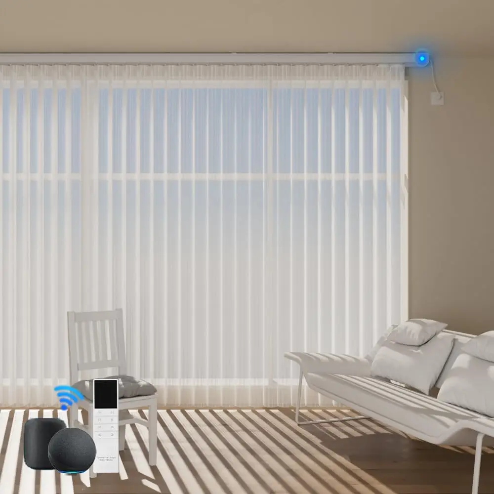 Large Window Smart Electric Motorized Automatic Sheer Window Wifi ...