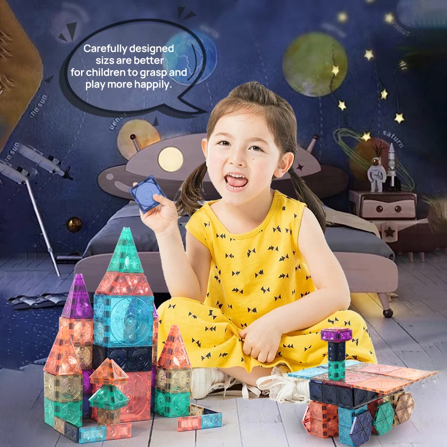 Mntl Colorful Plastic Building Blocks Tiles Kids Toys 56pcs Stem ...