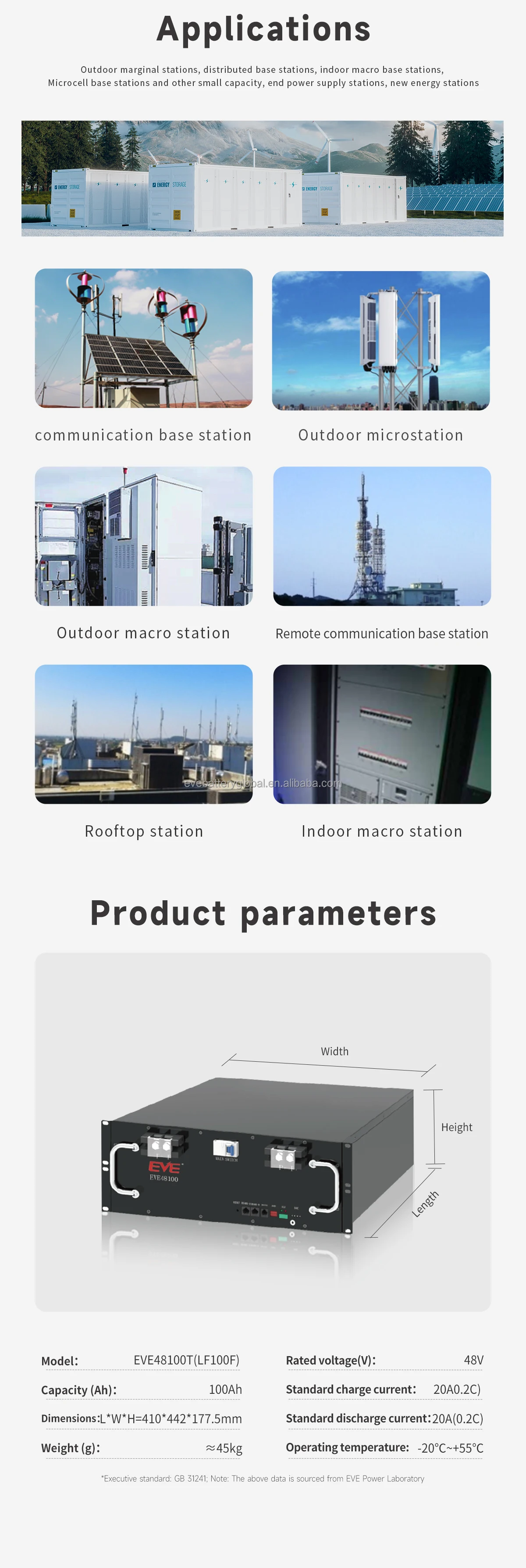 EVE 48100 48V 100ah Bms Lifepo4 Cell Lithium Ion Battery Packs