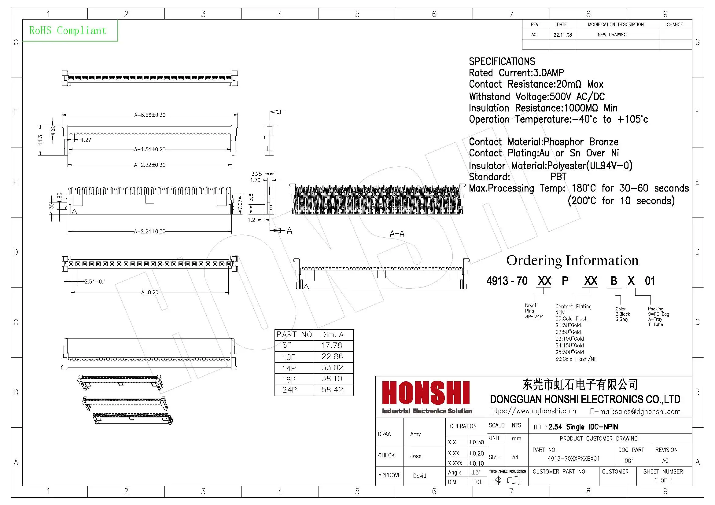 2.54mm Pitch Single Row IDC Connectors - Reliable and Versatile