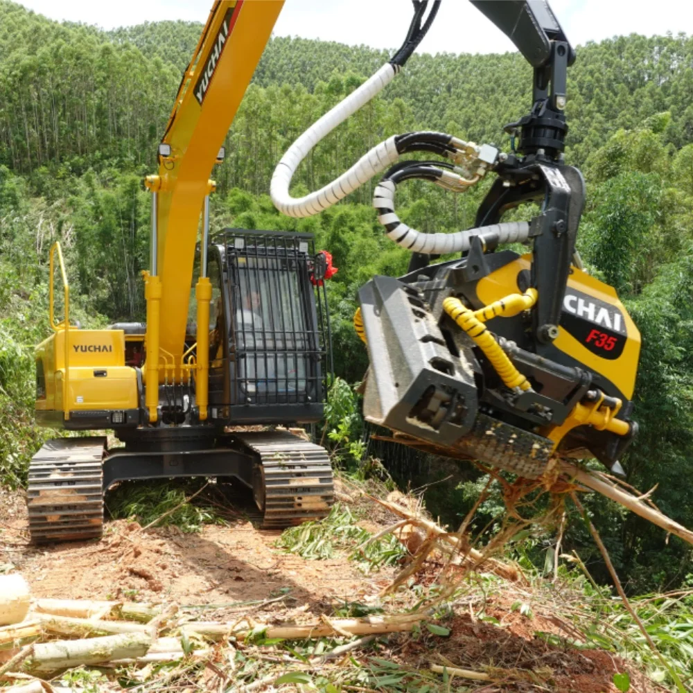 Yuchai F35 IV Harvester Head Forestry Tree Harvester Felling Cutting ...