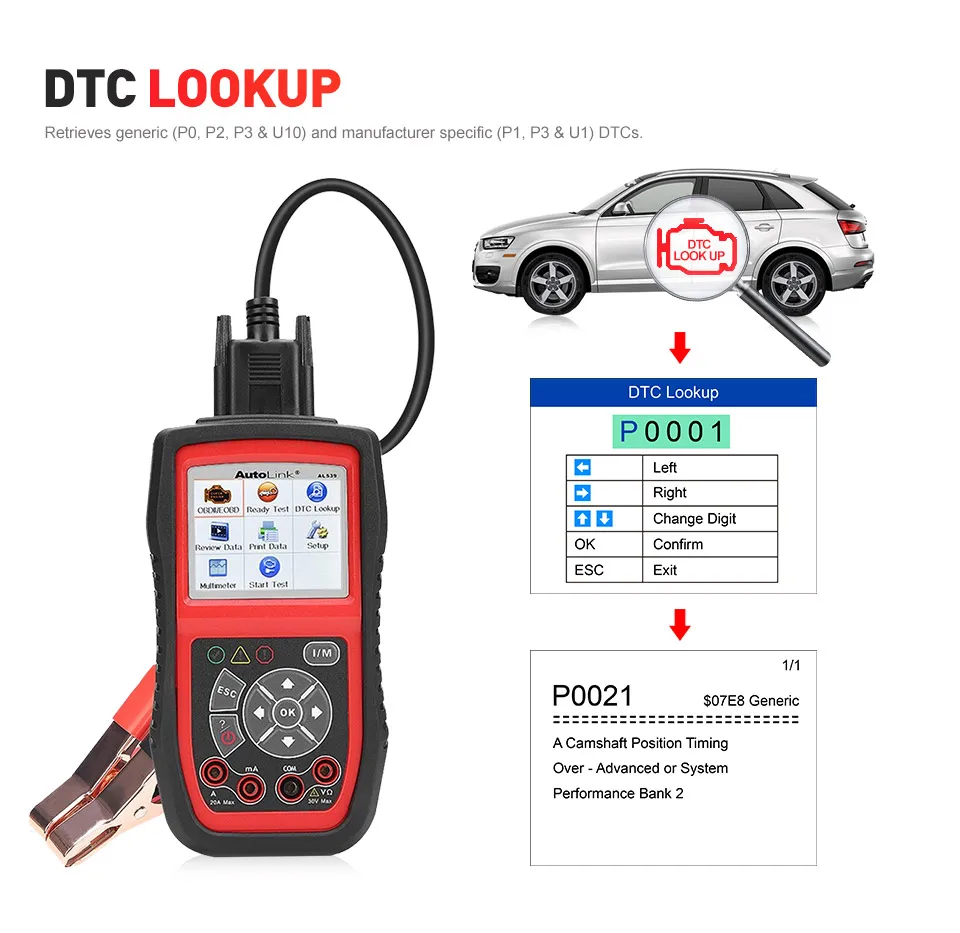 Autel Autolink AL539B - Versatile OBD2 Scanner & Battery Tester
