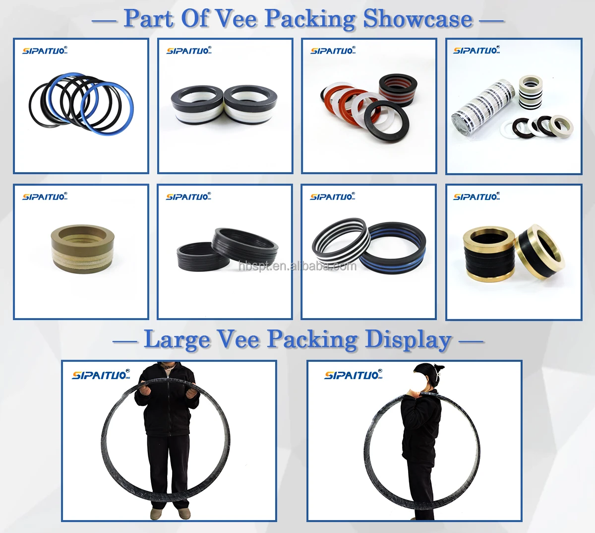 Hydraulic Cylinder Piston Rod NBR Fabric Vee Packing Seal Kits Hydraulic Cylinder Piston Rod NBR Fabric Vee Packing Seal Kits