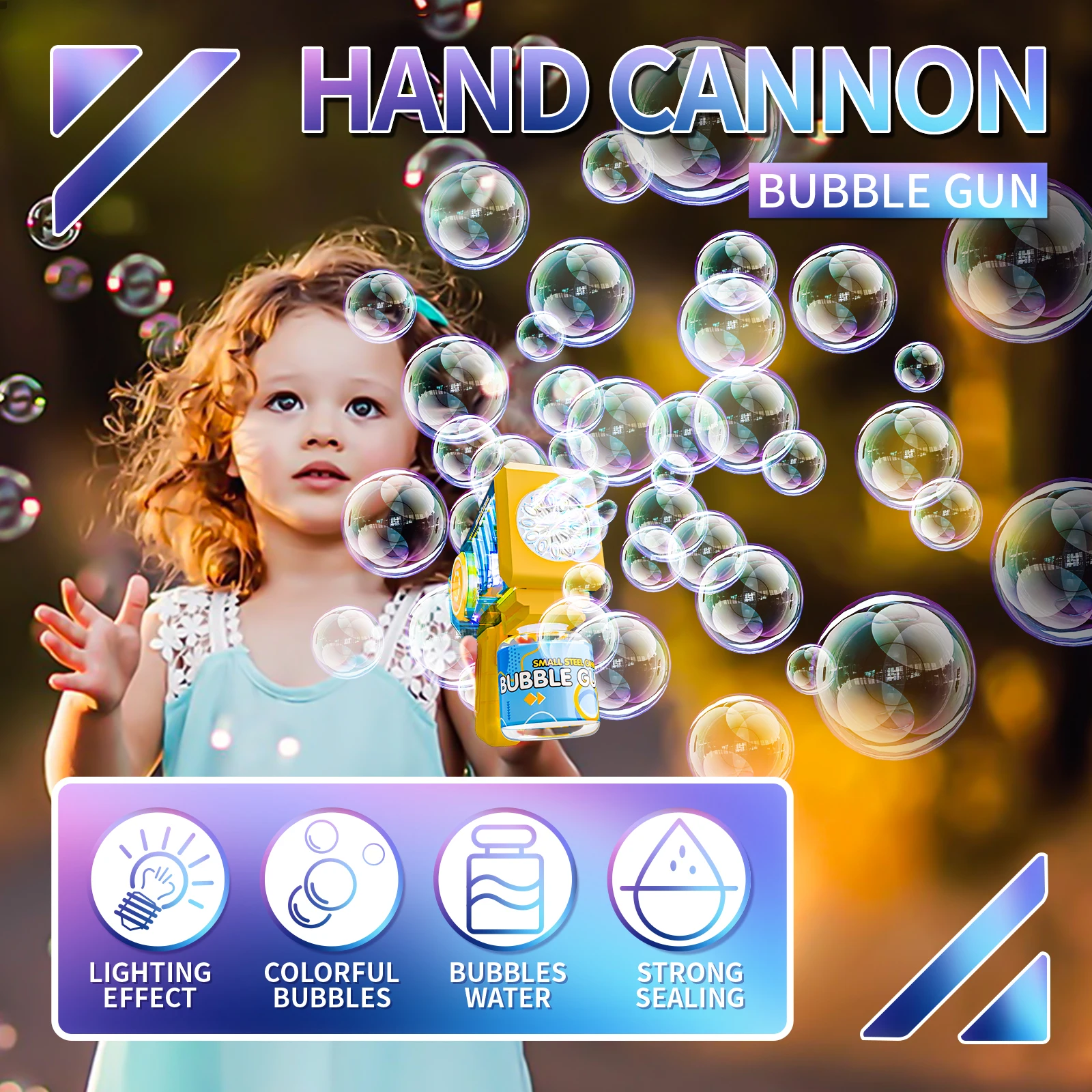 Unique Light up Bubble Toy - Electric Launcher for Fun