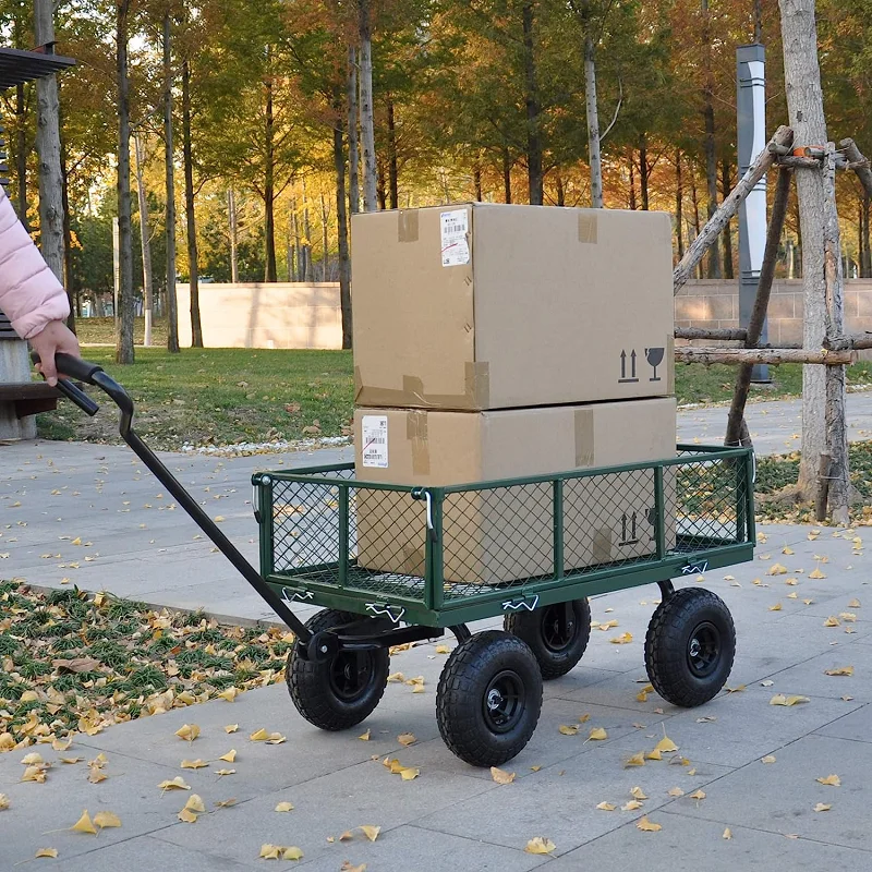 Lawn Cart Utility Heavy Duty Yard Garden Hand Trolley Practical ...