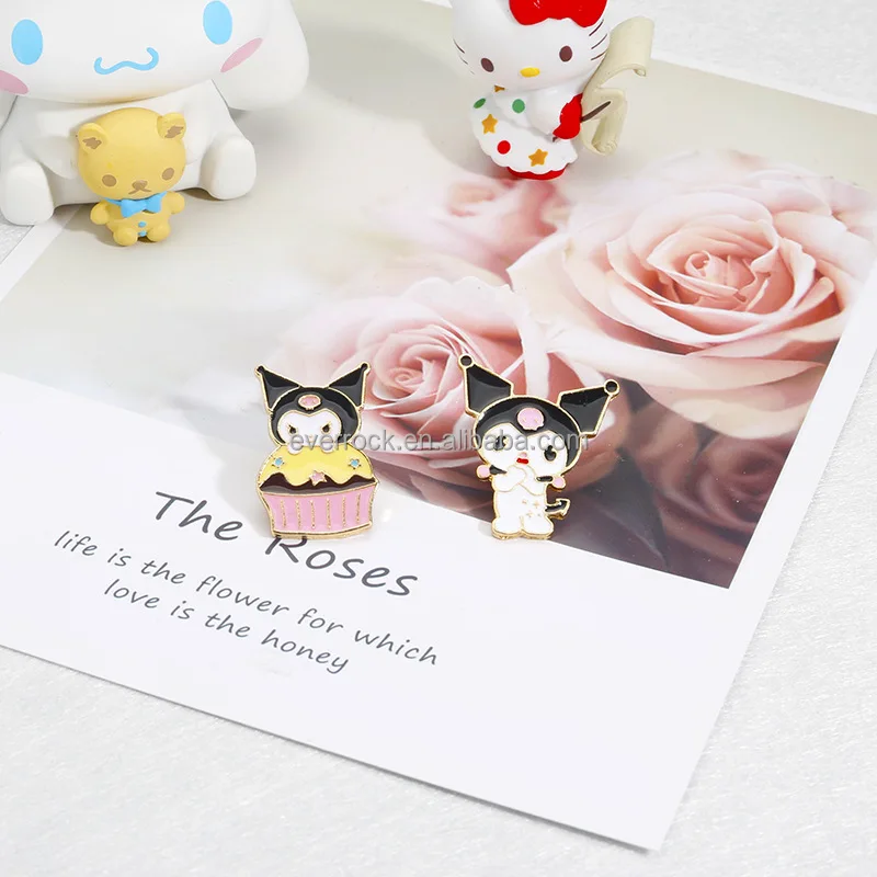 Wholesale Metal Cartoon Pins Cute Hello Badge Japanese Girl Heart Kitty ...
