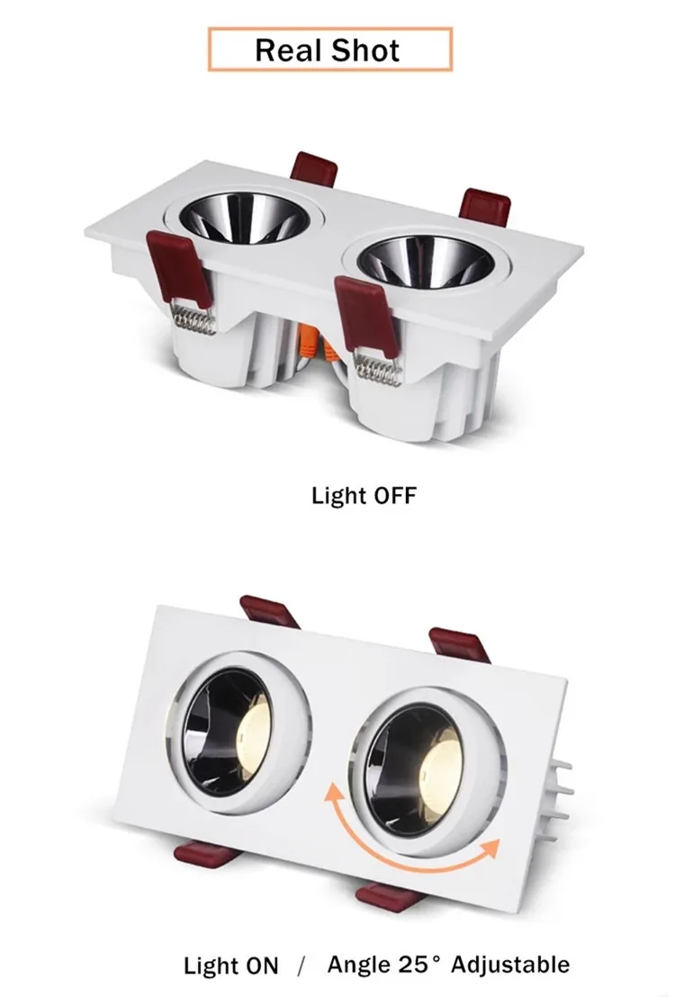 Jpungsun Single Double Triple Head Square Ceiling Spot Light Aluminum ...