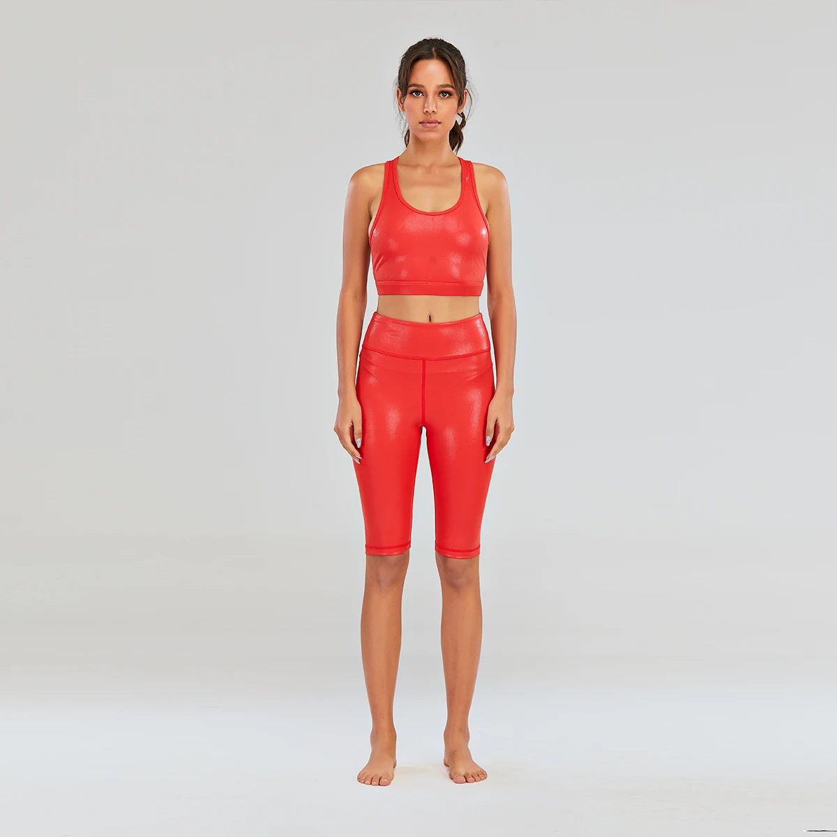 Customizable Top Active Yoga Supportive High Impact Youth Girls Cross Back Fitness Backless Crop