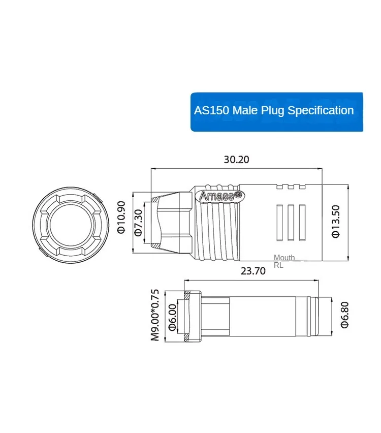As150u Airplane Plug Genuine Anti-spark With Signal Pin For Rc Battery ...