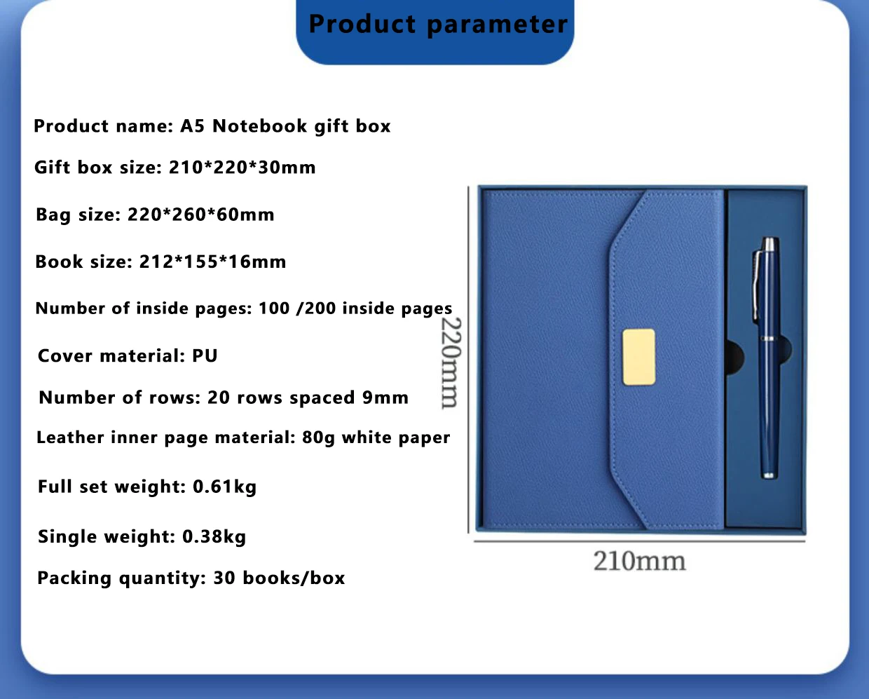 Wholesale Notebooks Custom Logo Journals Writing Pads A5 Pu Leather ...