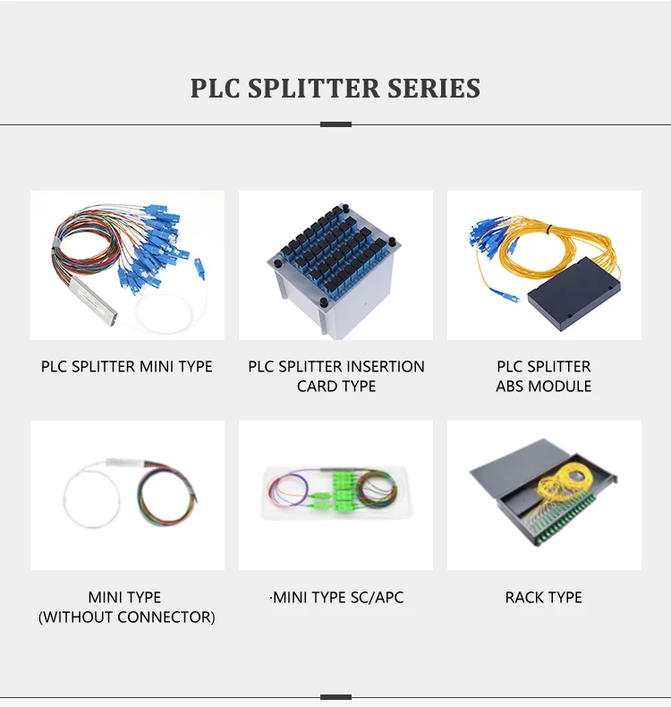 Customized Optical Splitter Rack mount plc splitter 1x2 1x4 1x8 1x16 ...