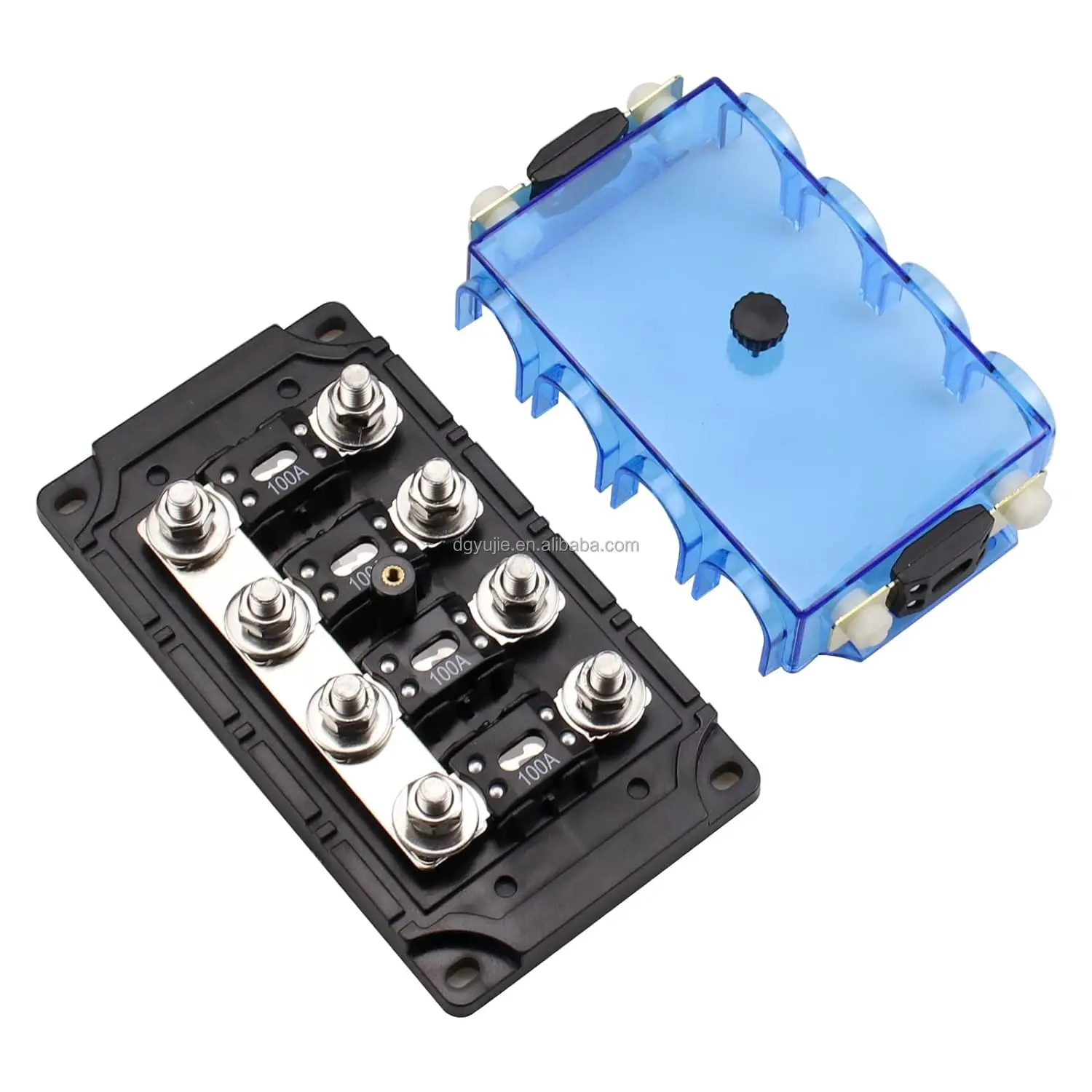 4-way Amg Mega Fuse Holder Bolt Down Fuse M8 High Current Protection ...