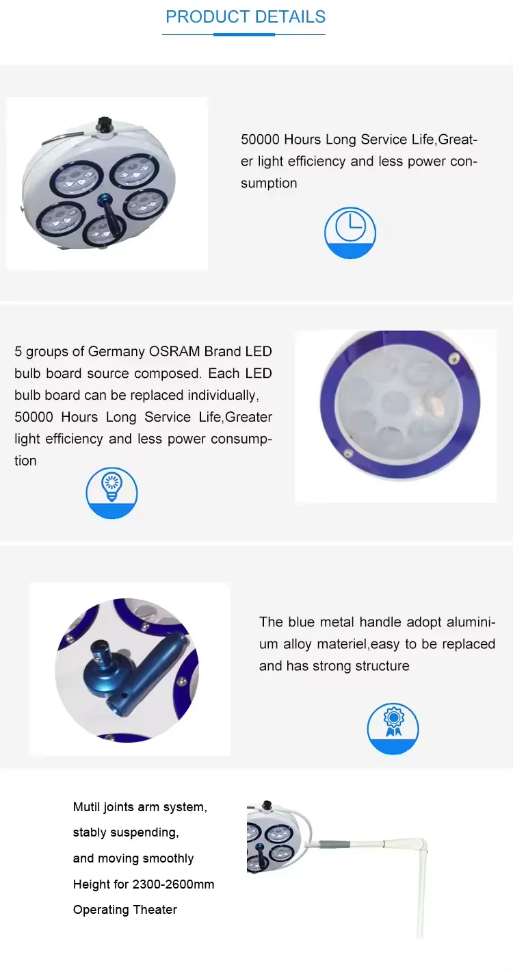 Hospital Surgical Lamp Medical Shadowless Lamp Portable Mobile Stand Led Operating Lamp ...