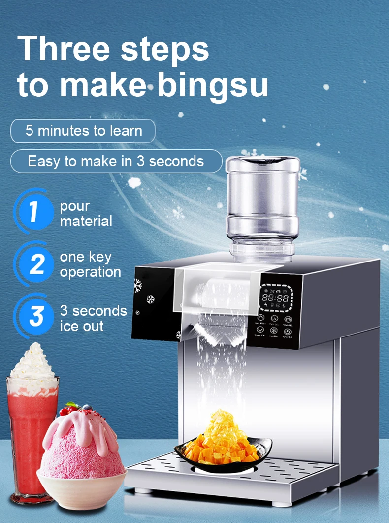 Commercial Milk Snow Bingsu Ice Shaver Machine - High Efficiency