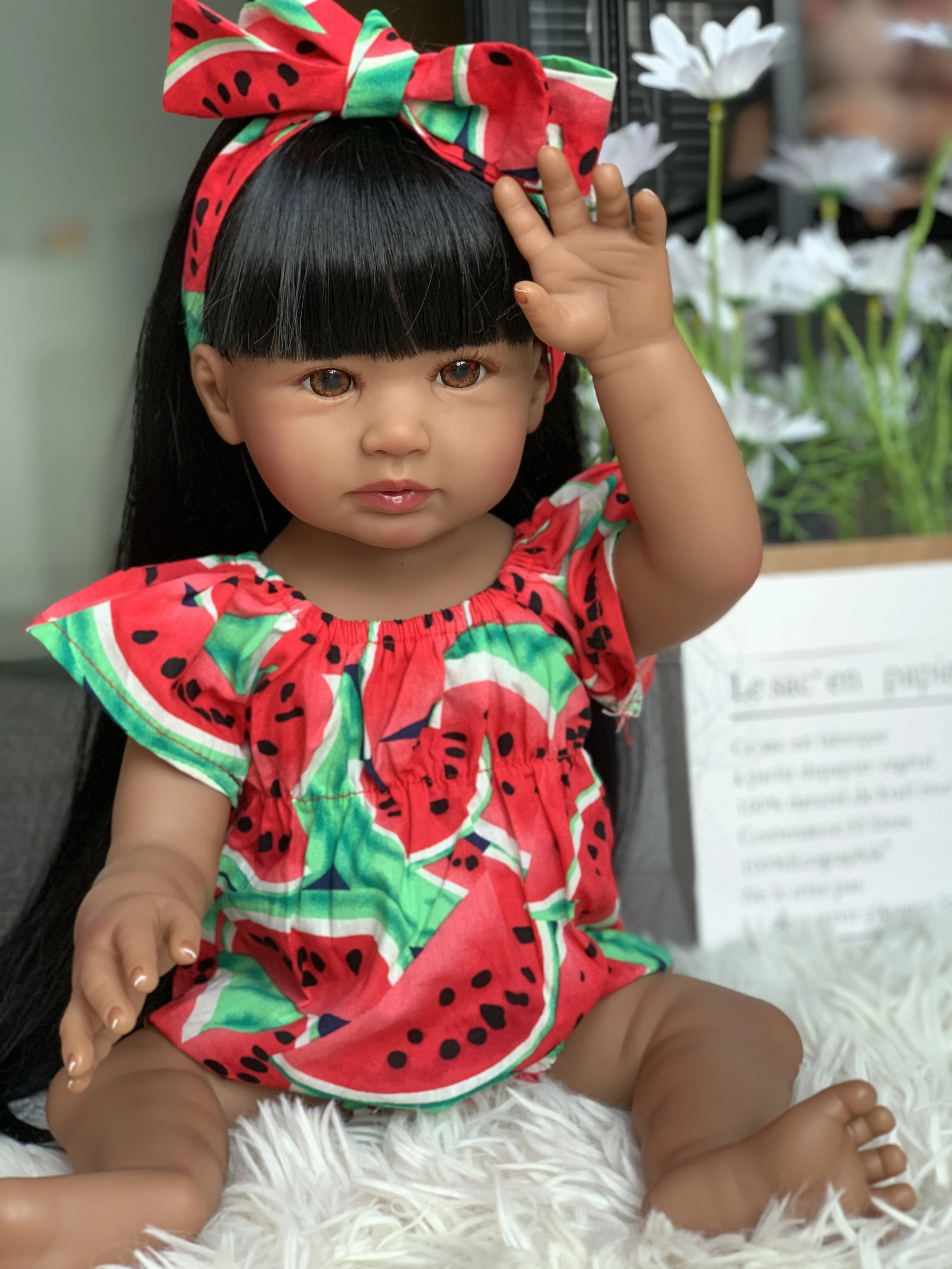 R&b Bebe Reborn Poupee En Silicone Newborn Baby Doll Mold Dolls Girl Ropa Para Bebes Black ...