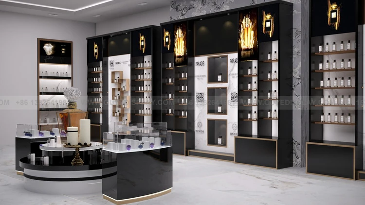 Showcase Design Showroom Perfumes Display Counter Perfume Shop Display ...