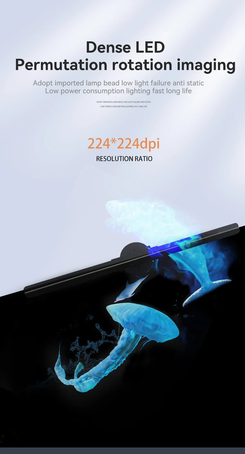 New 52cm 3d Holographic Led Fan 4-piece High-definition Mobile App Splicing - Buy Holo Fan 52cm ...