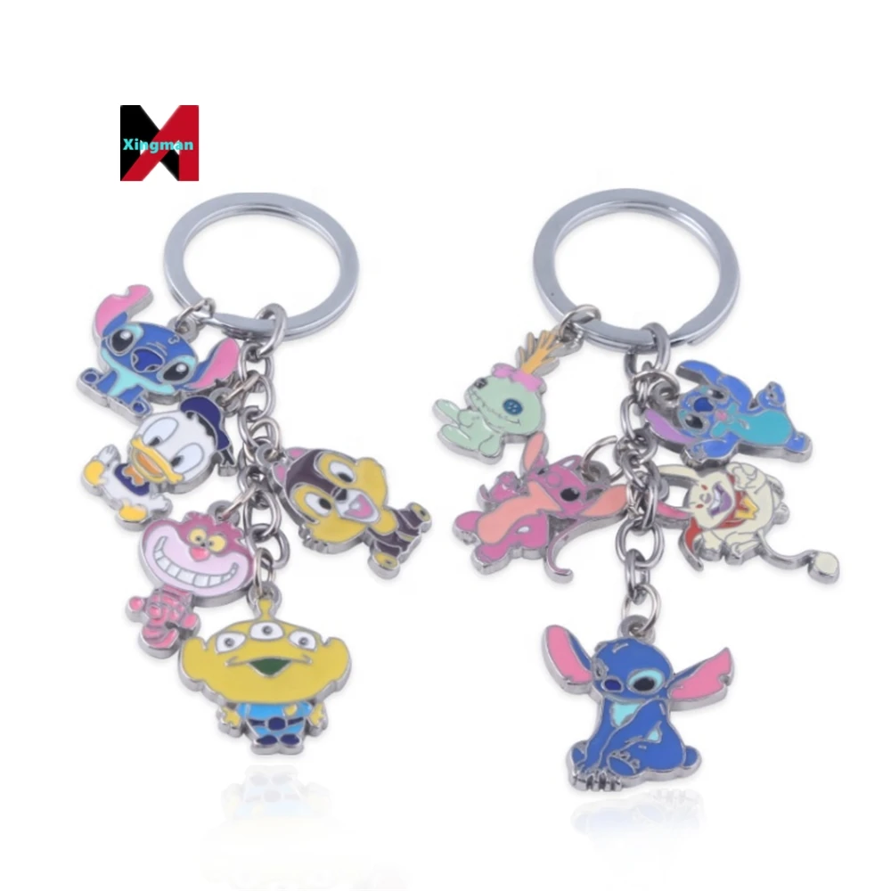 Multifunctional Lilo And Stitch Charms Bag Charm Kids Key Rings With ...