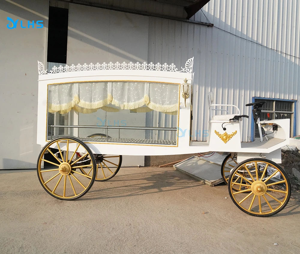 Nigeria Black Horse Drawn Hearse/victorian China Glass Covered Funeral ...