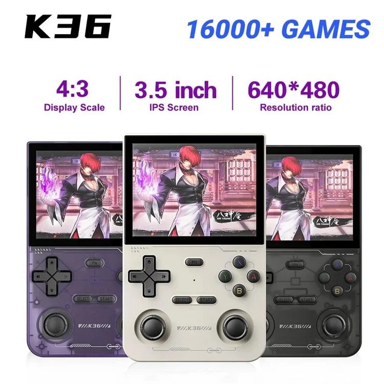 YLW K36 Game Console - 16000+ Emulated Games on 3.5" IPS Screen