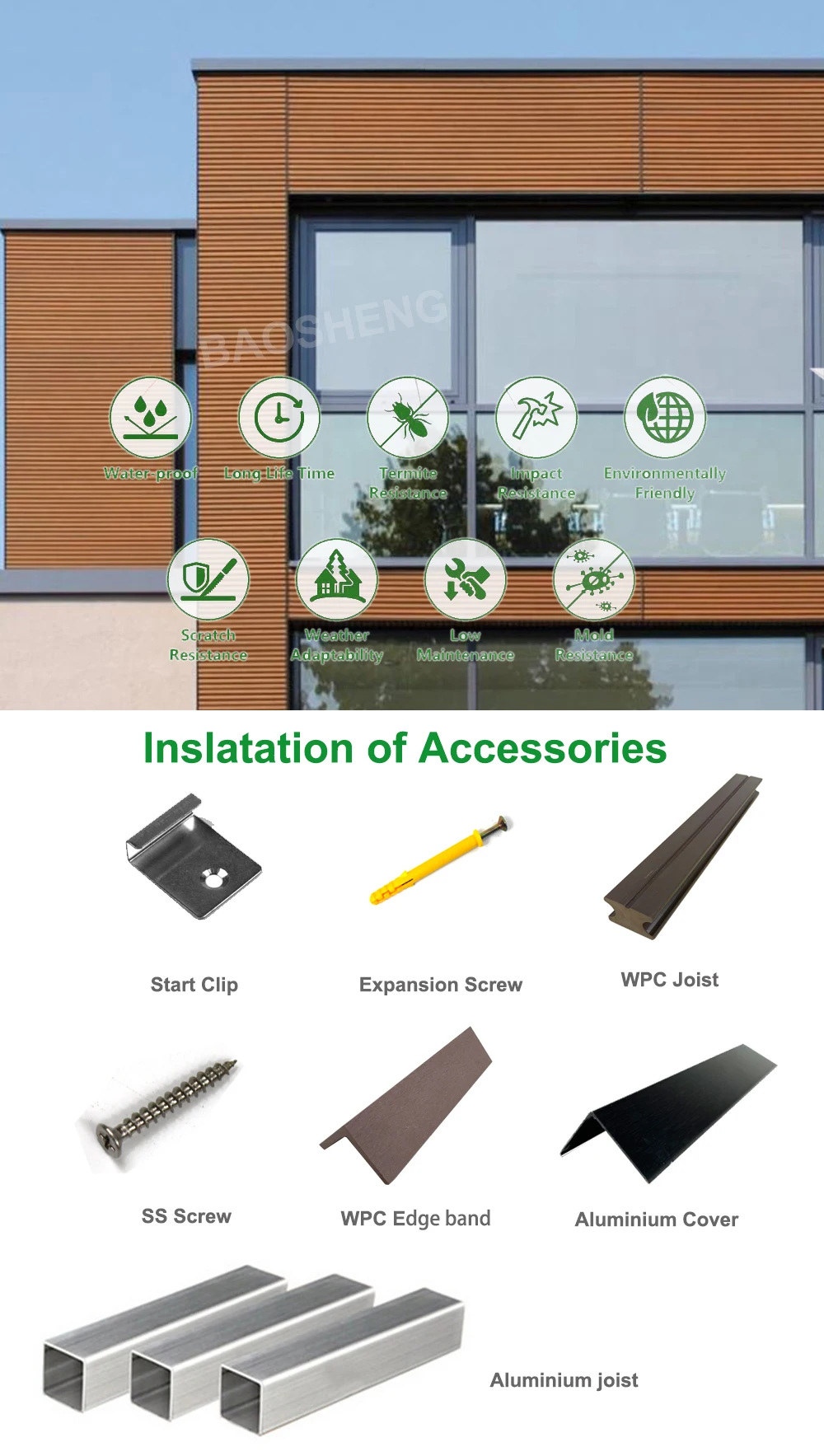 Interior & Exterior Cladding with WPC Wood Plastic Composite