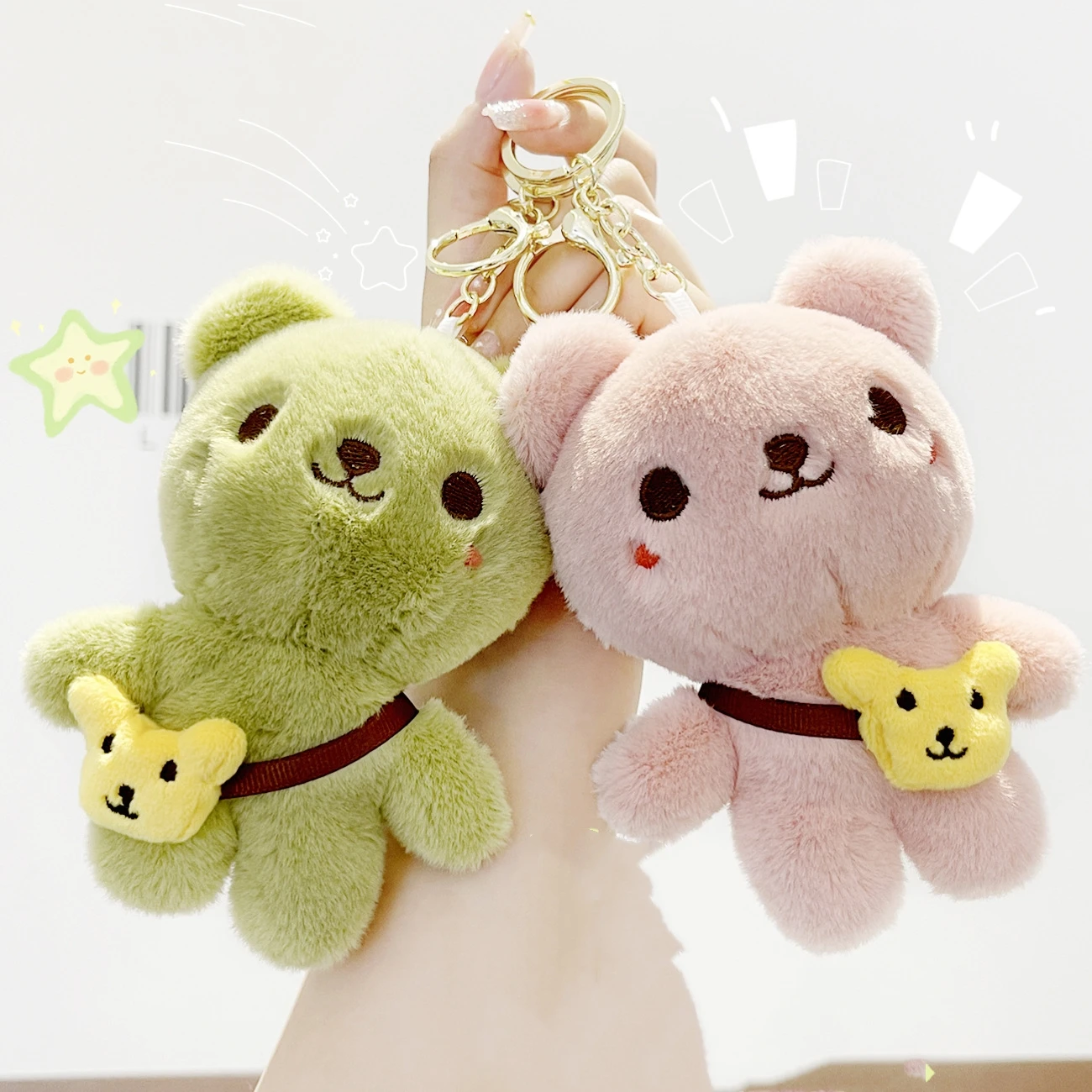 Kawaii Plushies Mini Teddy Bear Plush Keychain Cute Stuffed Animal Toys ...