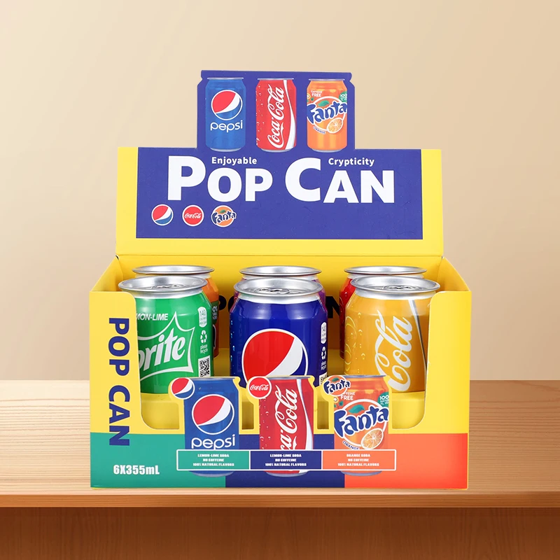 Wholesale 355ml Soft Drink Pop Can Mix Designs Display Box Metal Smoke ...