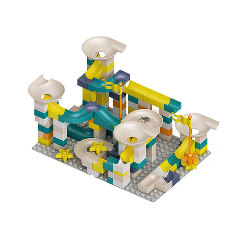 Funnel Slide Blocks Toy Marble Run Maze Ball Macaron 178pcs ...