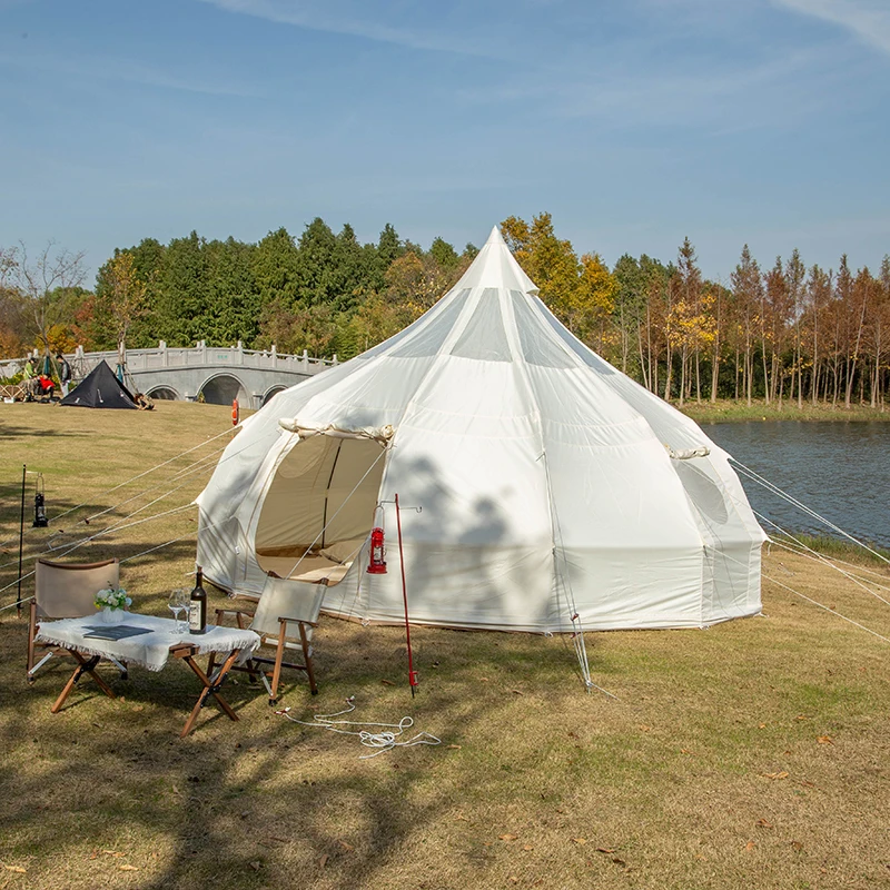 4 Season Outdoor Light Luxury Star Tent White Large Space Oxford Canvas ...