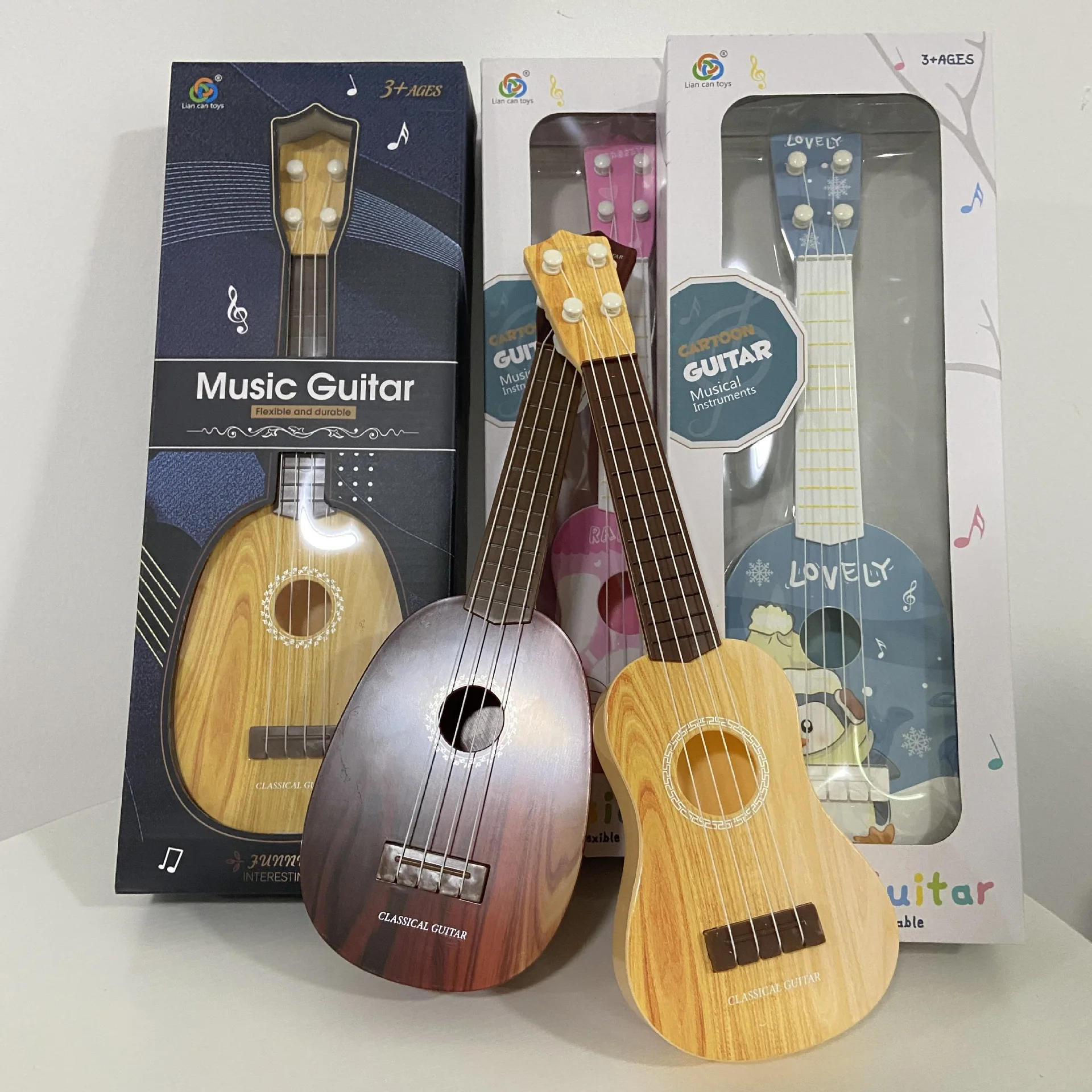 Kids Educational Musical Instrument Cartoon Animal Mini Ukulele Toy ...
