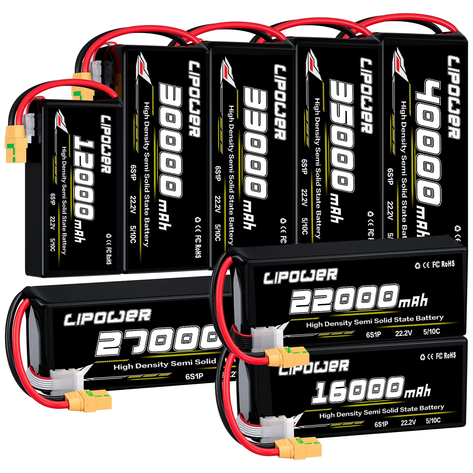 FPV Lipo Battery Drone 3S 30000mah 5C 10C 11.1v 22.2V Drone Semi-solid ...