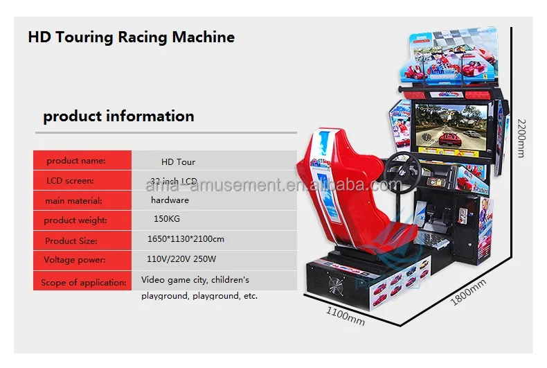 Coin Operated Arcade Racing Game Machine - High Returns
