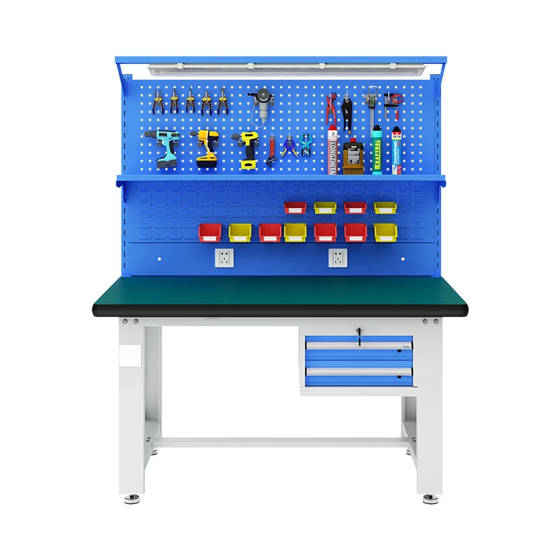 Workbench with Pegboard Adjustable Height Work Bench Heavy Duty Work ...
