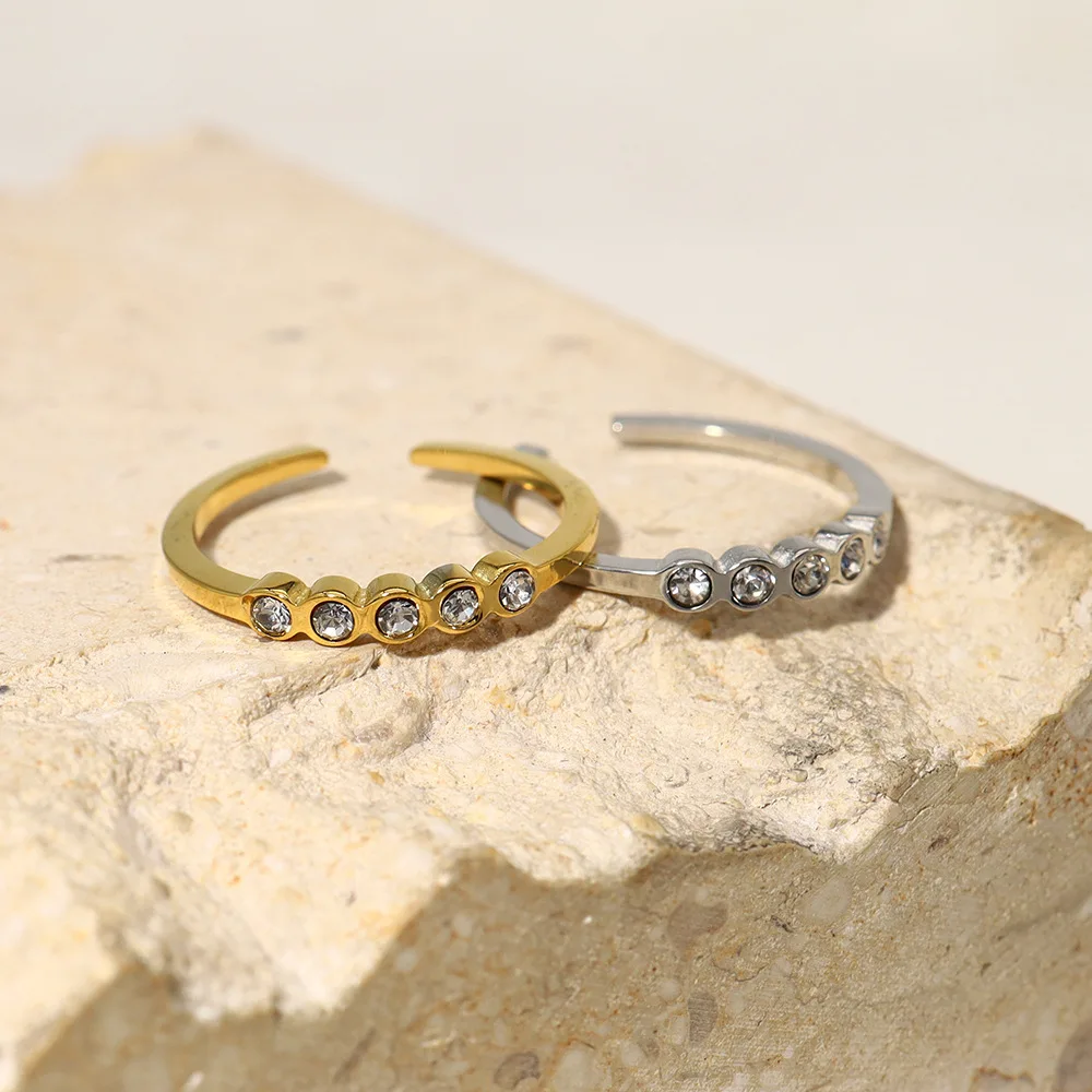 Luxury 18K Gold Plated Stainless Steel Waterproof Jewelry Cubic ...