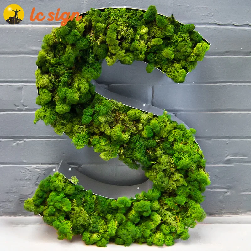 Green Walls Moss Letter - Customized Moss Sign for Business
