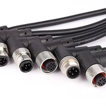 M12 Waterproof Sensor Connector Cable Male And Female Plug 4 5 8-pin+2m ...