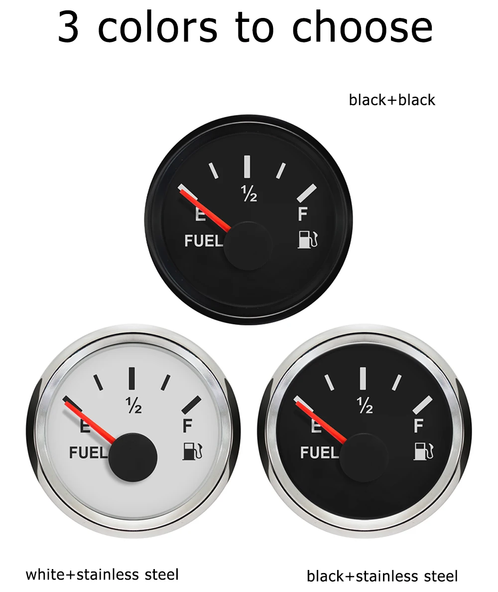 Eling 52mm(2'') Fuel Level Gauge Indicator Meter 0-90ohm Signal With ...