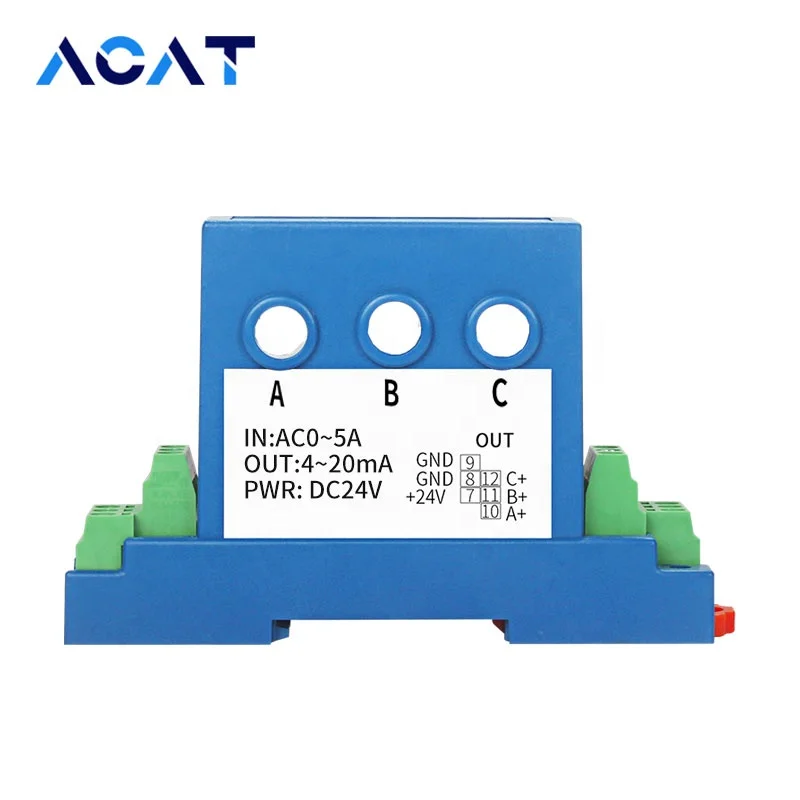 3 Phase Current Sensor Transmitter 4-20ma 0-5v 0-10v Output Perforated ...