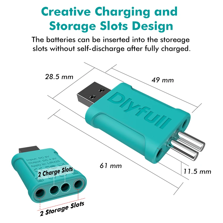Dlyfull 3.7v Li-ion Rechargeable Cr425 Lithium Pin Battery Float ...