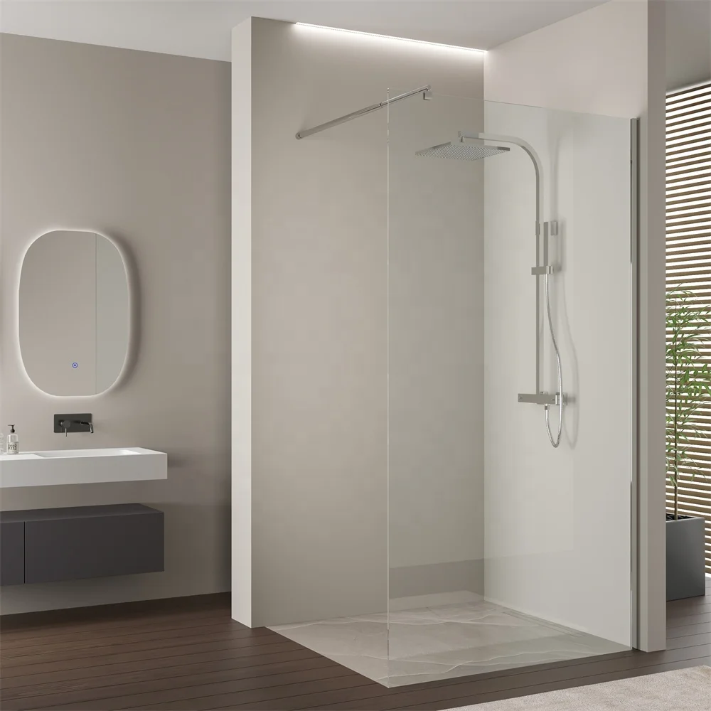 Hotel Style 10mm Safty Glass Walk-in Shower Enclosure,With Led Light ...