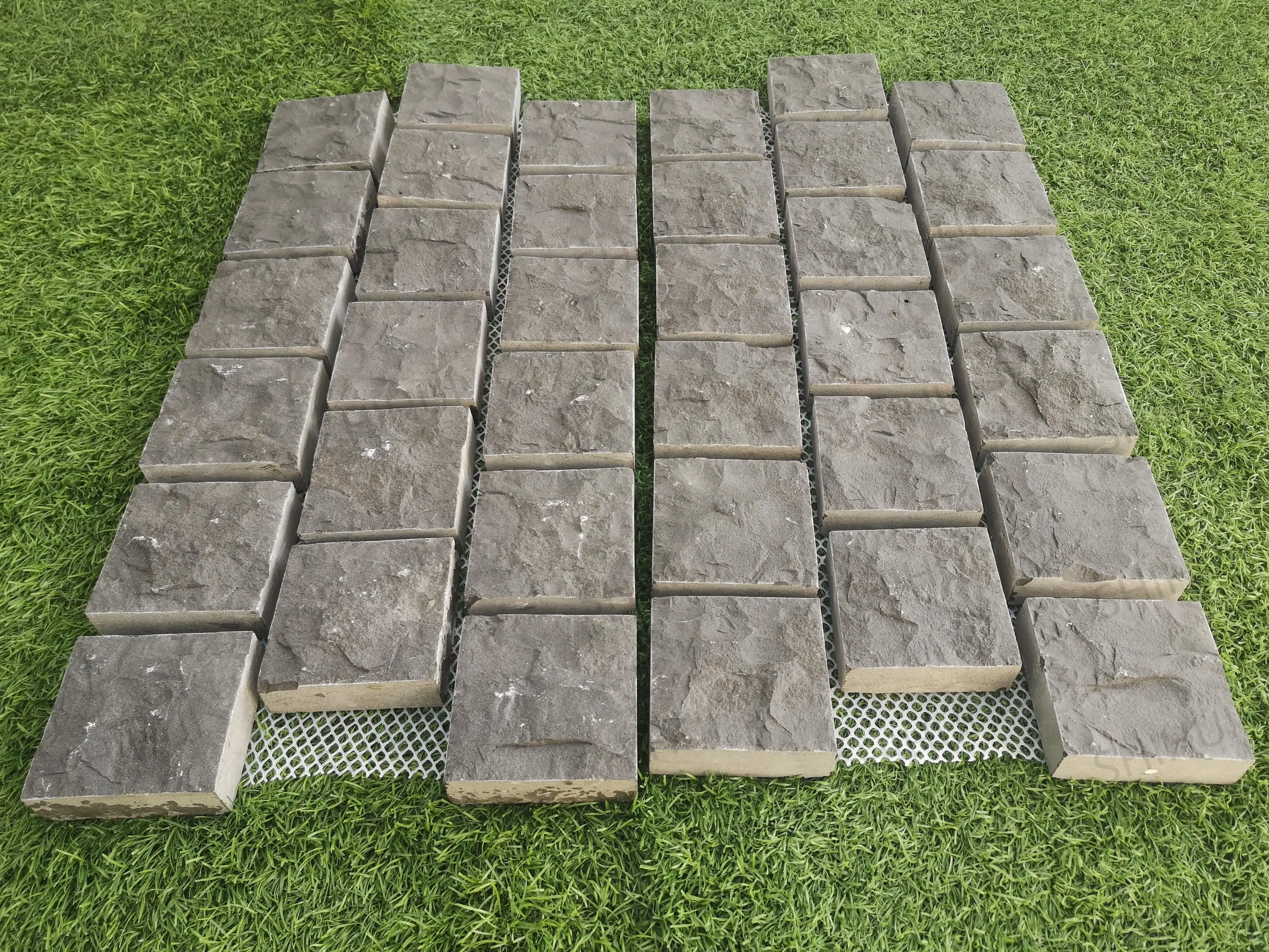 Shihui Black Granite Pavers Cube Brick Pattern Flamed Surface Machine ...
