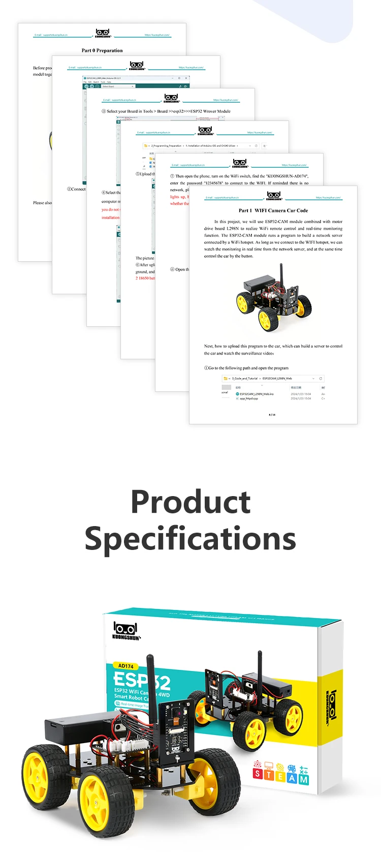 Robotlinking Wifi Robot Esp32 Camera Iot Kit Robot Car Esp32-cam C++ Programming Pdf Tutorial ...