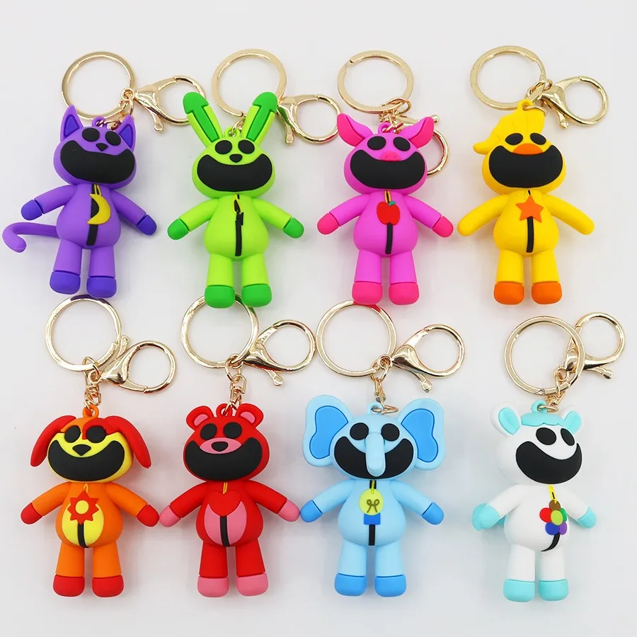Cartoon Anime Pvc Keychains Playtime Smiling Critters Series-rabbit ...