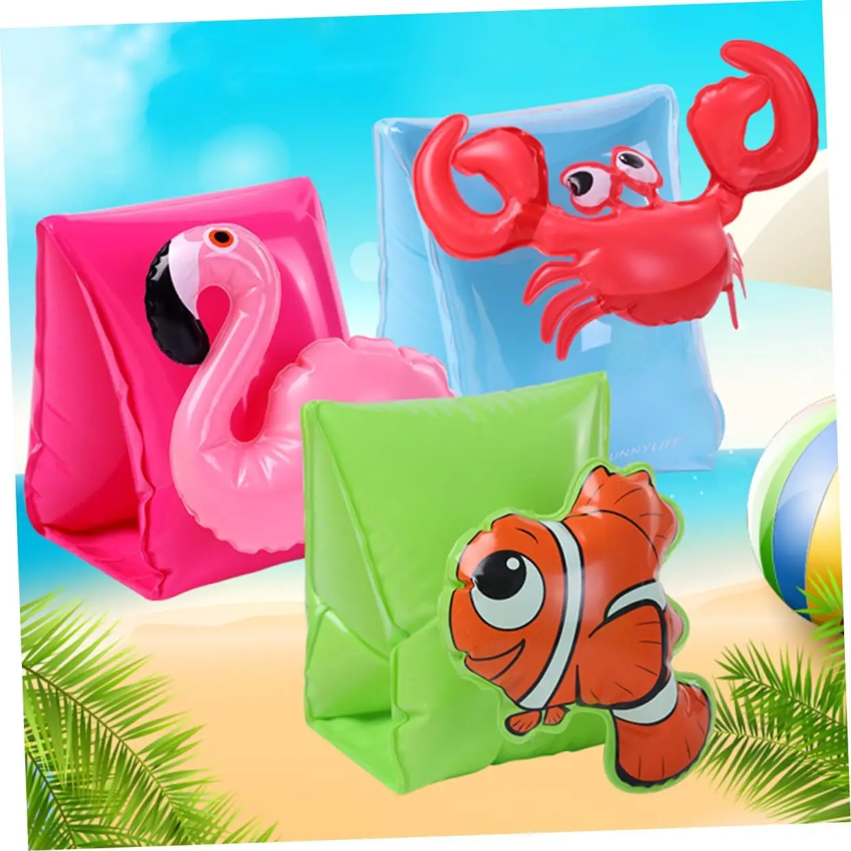 Learn To Swim Toys Flamingo Inflatable Armbands For Kids Pool Arm Float ...