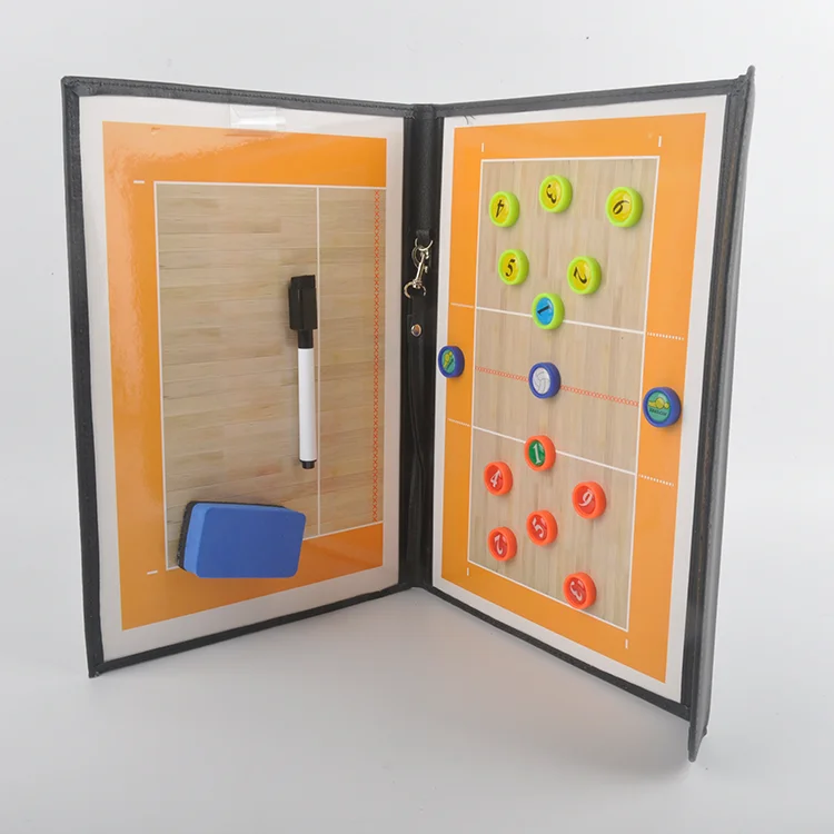 Volleyball Coach Board - Foldable Soccer Tactic PU Magnetic Board