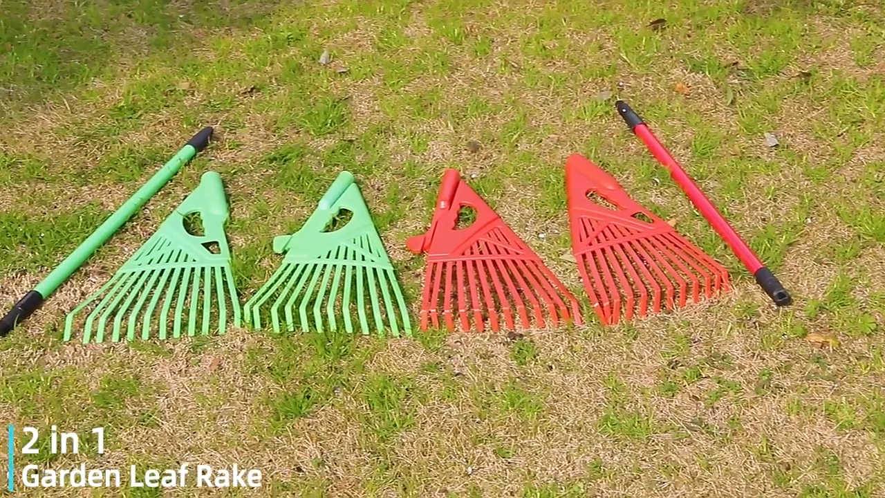 Vertak 2 In 1 24 Teeth Plastic Lawn Leaf Grabber And Garden Leaf Rake ...